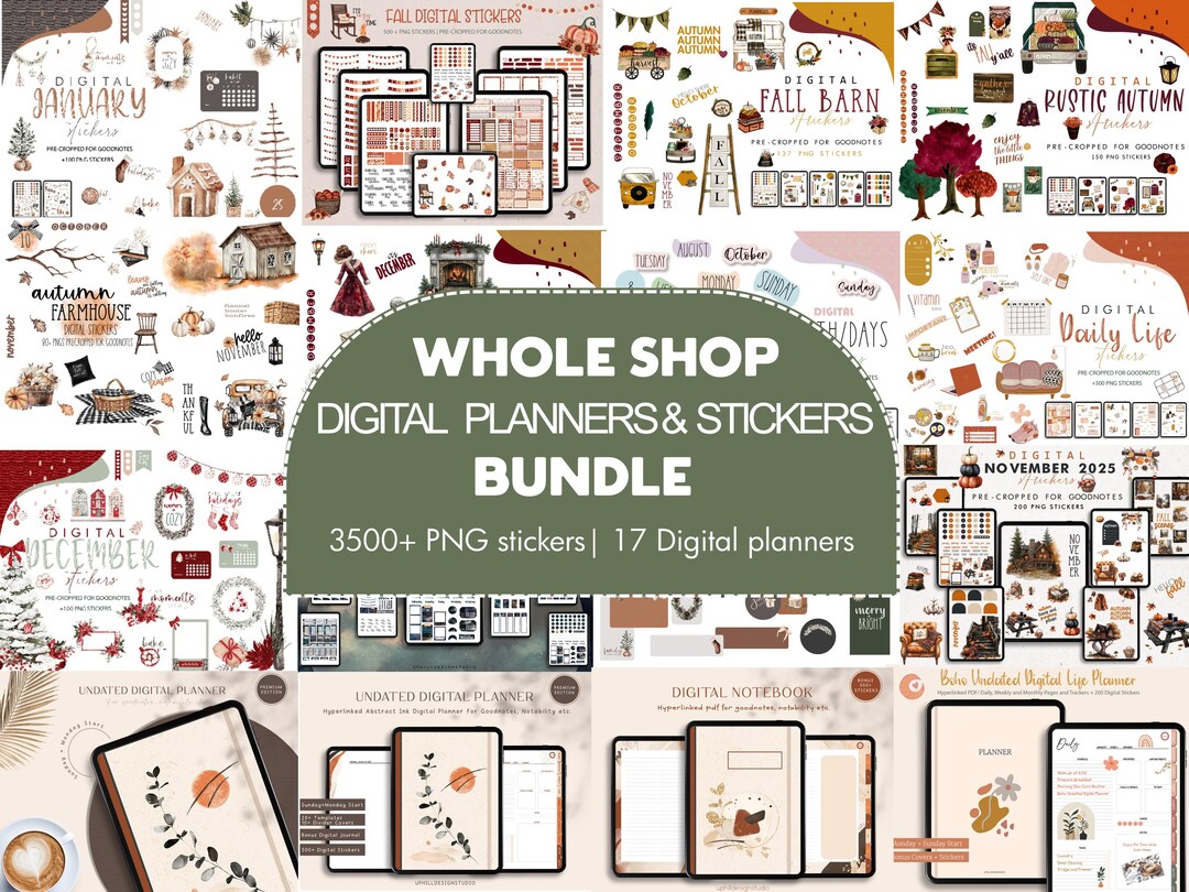 Whole Shop Stickers, Pre-cropped Goodnotes Stickers, Notability Sticker ...
