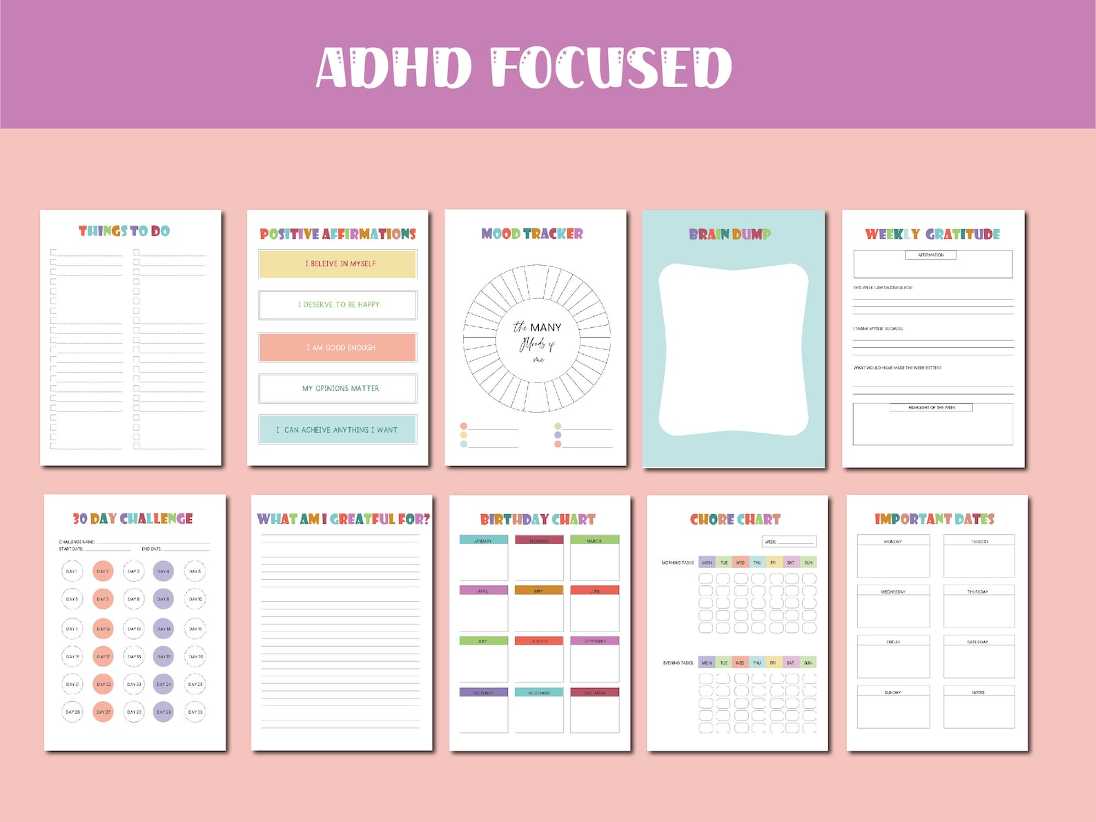 Printable ADHD Planner for Kids ADHD Planner Student - Etsy