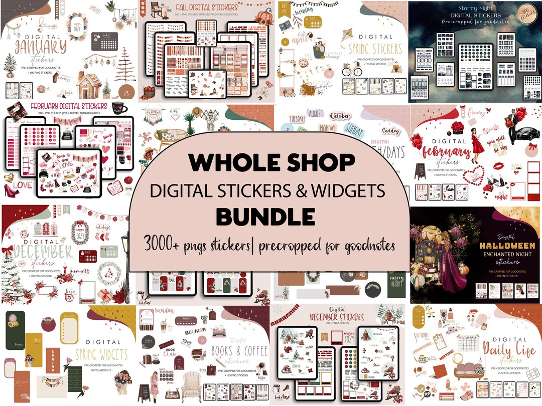 Whole Shop Stickers, Pre-cropped Goodnotes Stickers, Notability Sticker ...