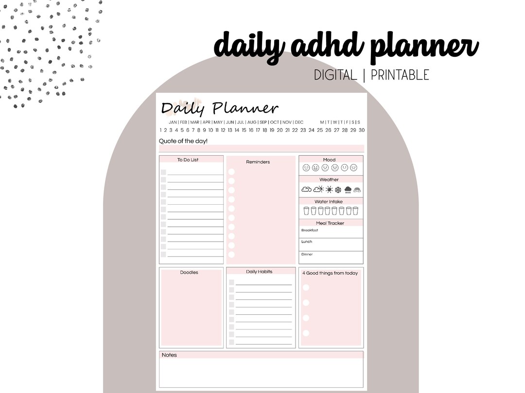 Adhd Planner, Adhd Planner Adult, Adhd Digital Planner, Academic ...