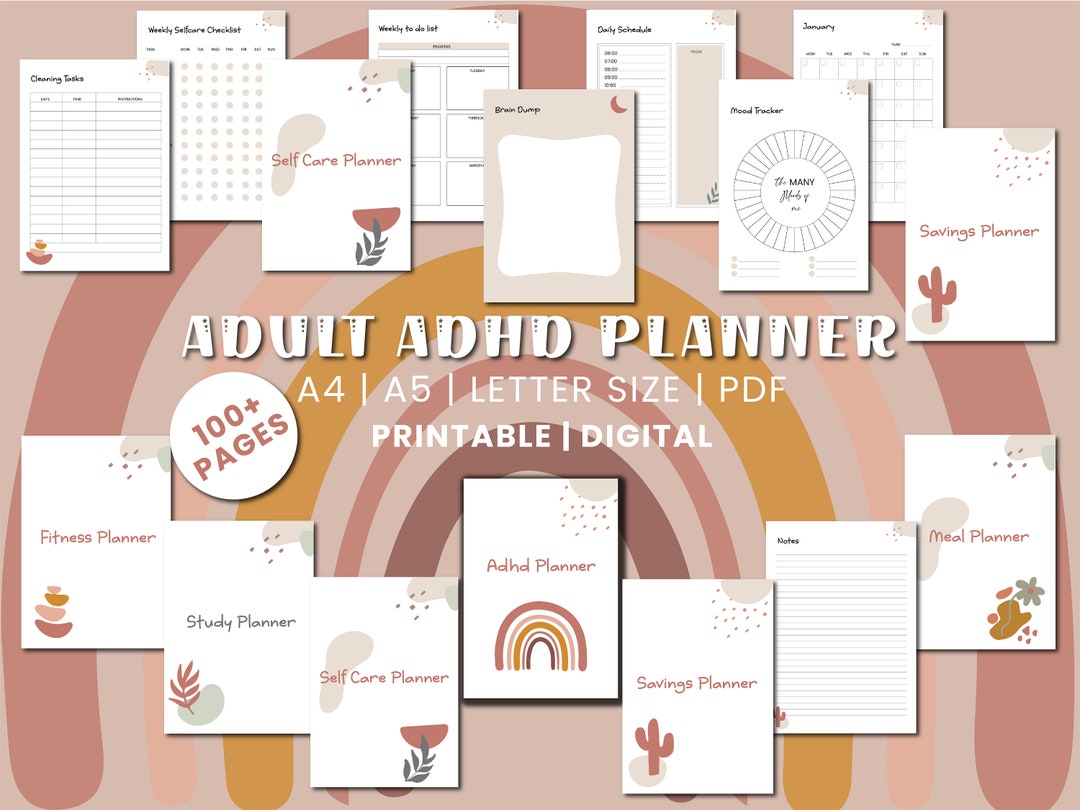 Adhd Planner, Adhd Planner Adult, Adhd Digital Planner, Academic ...