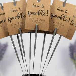 Wedding SPARKLER Tag Personalised Sparkler Wedding Sparkle Tags Party ...