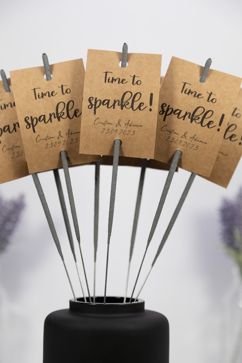 Wedding SPARKLER Tag Personalised Sparkler Wedding Sparkle - Etsy UK