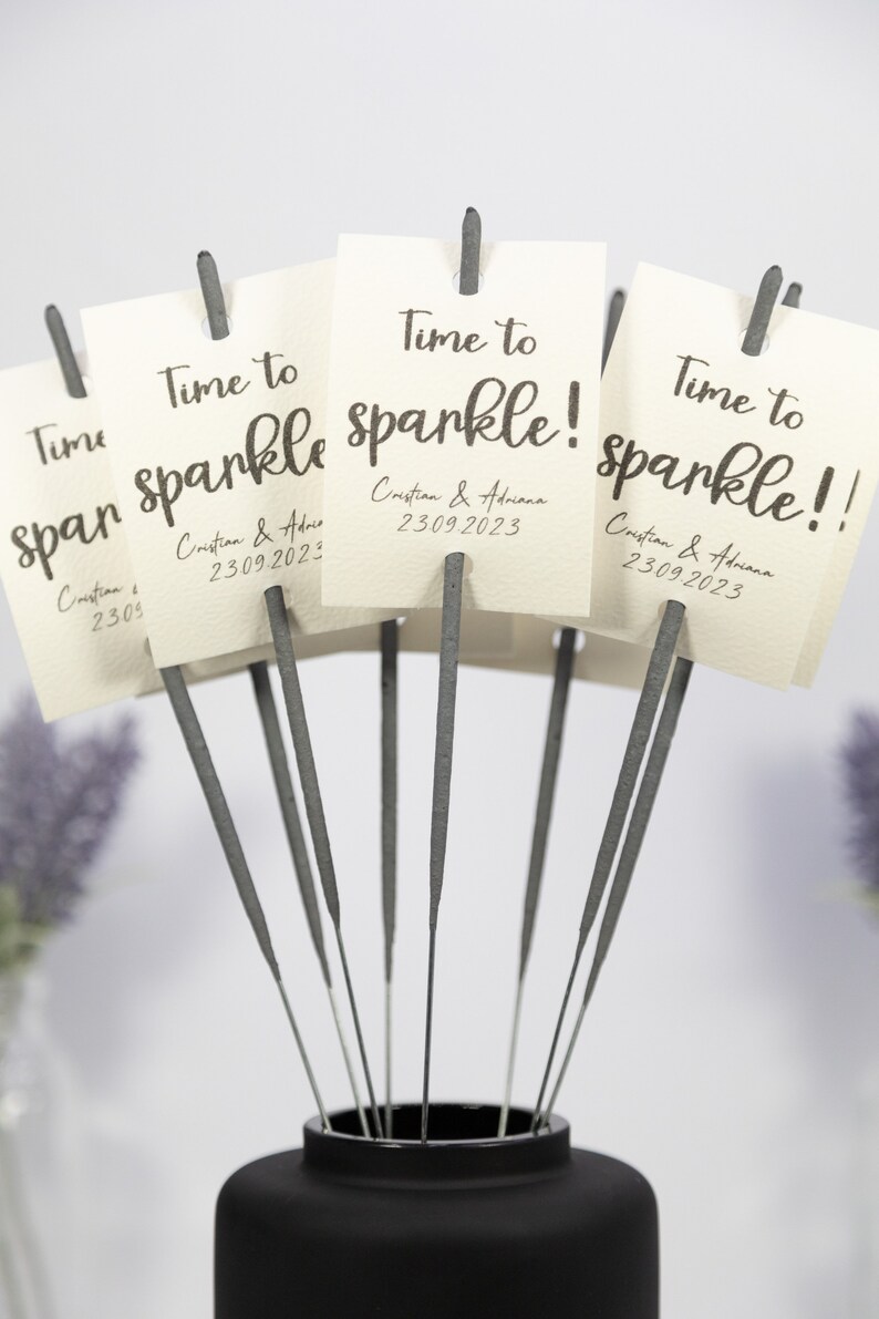Wedding SPARKLER Tag Personalised Sparkler Wedding Sparkle - Etsy UK