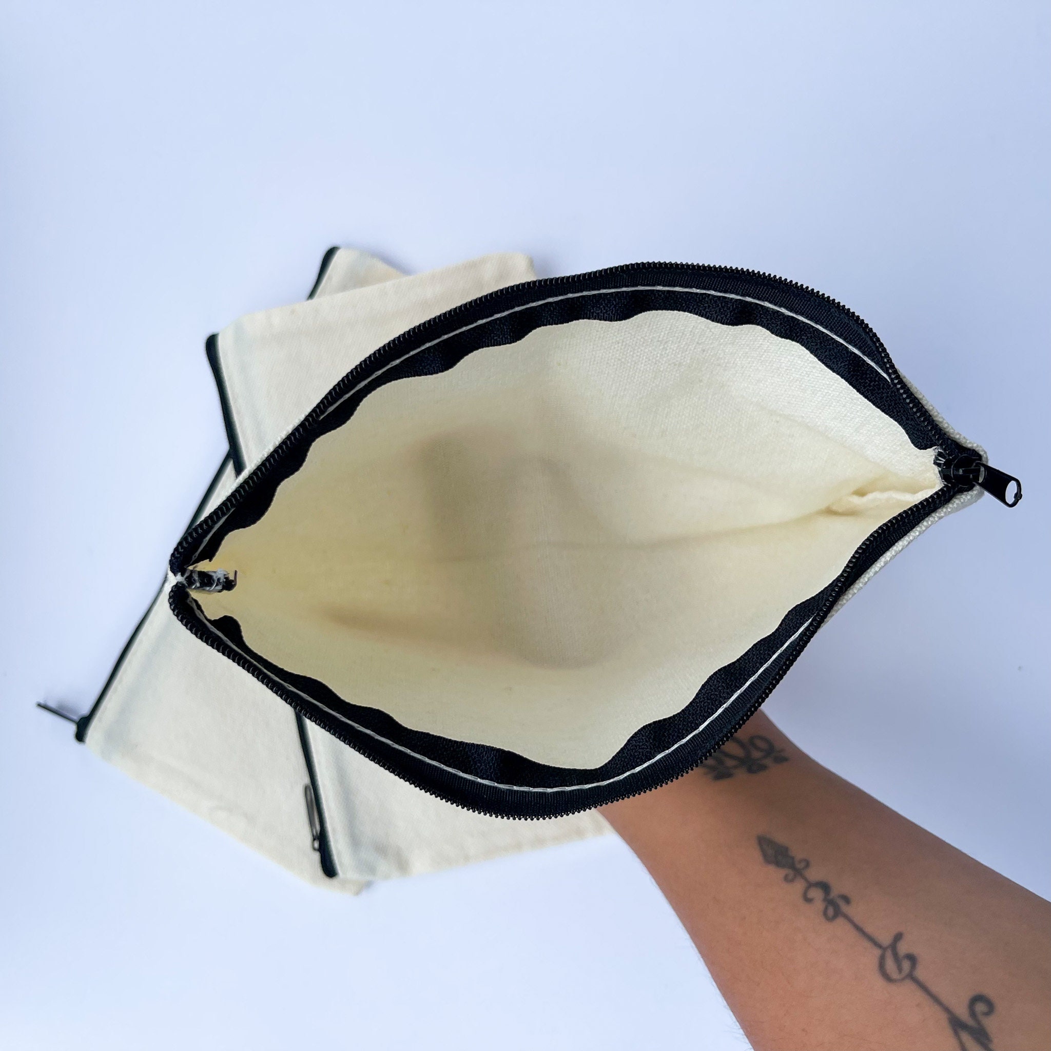 Pouch Zipper Bag | Cotton Zipper Pouch - Etsy
