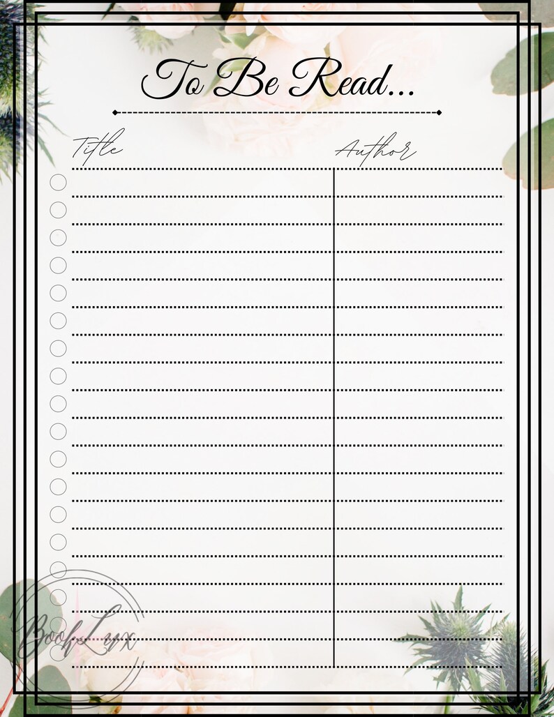 Printable Book Journal | DIGITAL DOWNLOAD | Printable Reading Journal ...