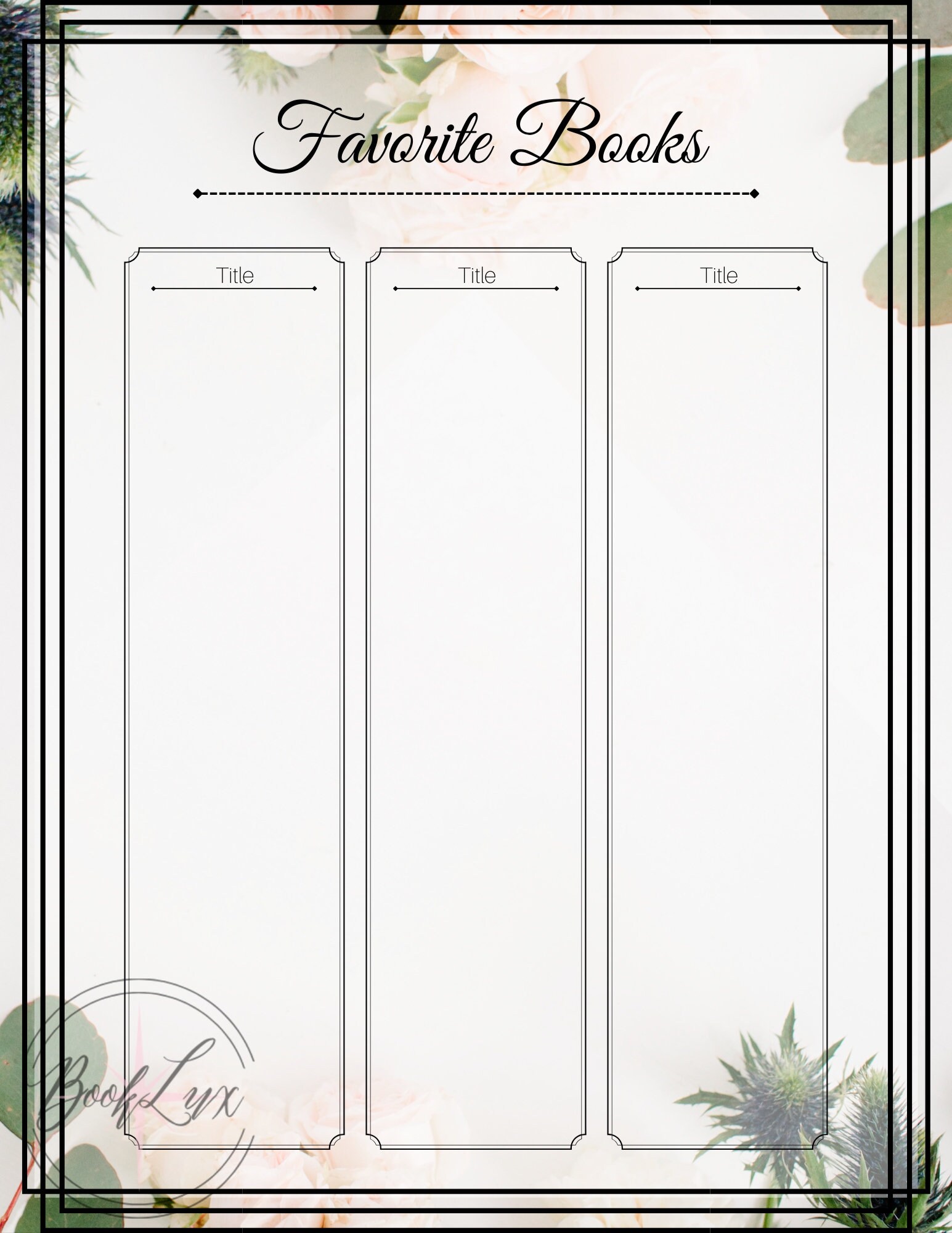 Printable Book Journal | DIGITAL DOWNLOAD | Printable Reading Journal ...