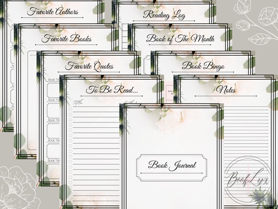 Printable Book Journal DIGITAL DOWNLOAD Printable Reading - Etsy