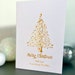 A Simple Christmas Card With Sparkly Gems, Gold Christmas Tree Card for ...