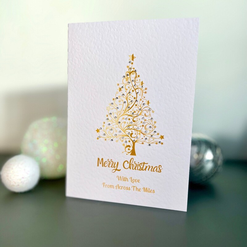 Gold Christmas Card - Etsy