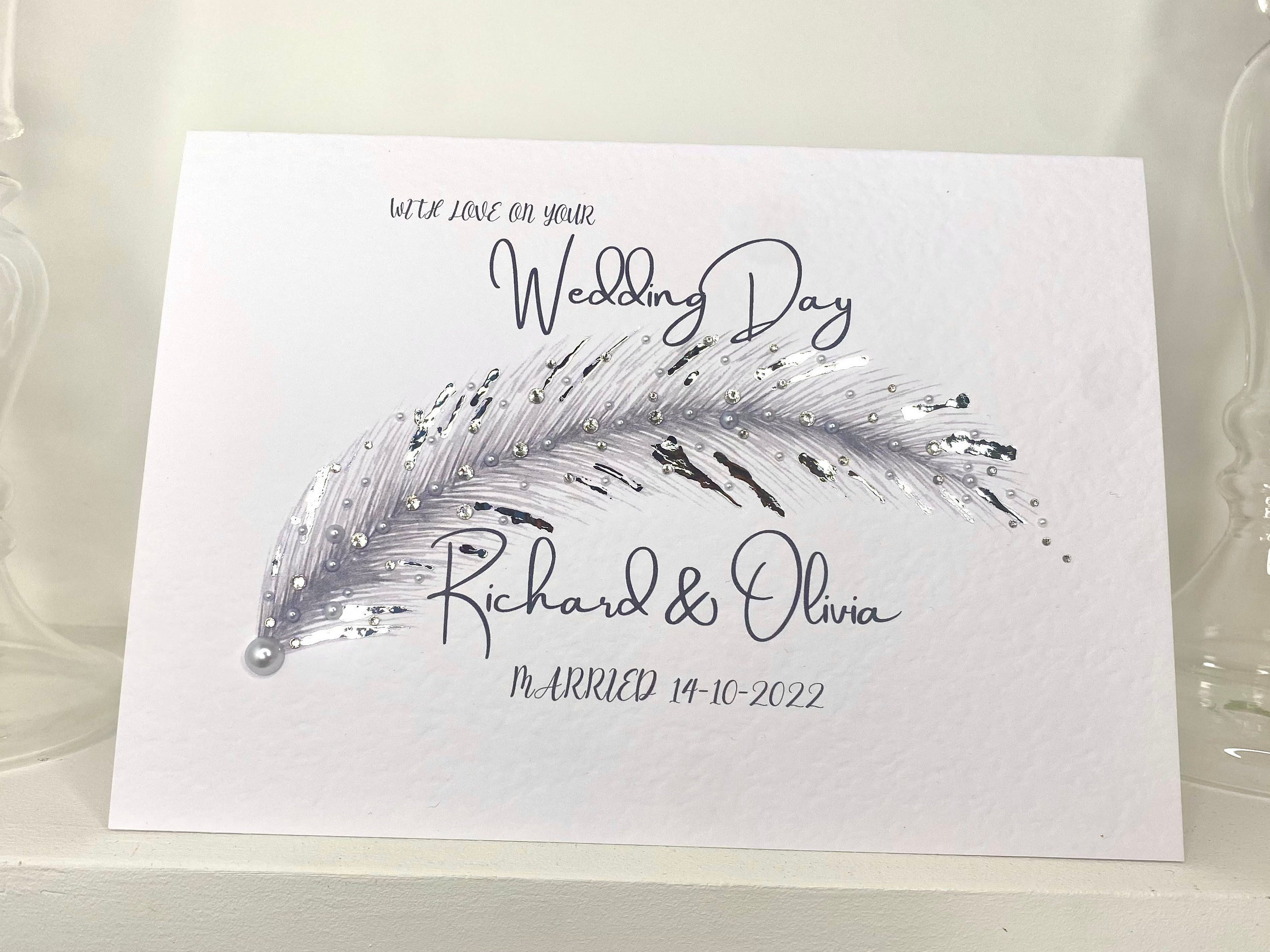 Handmade Personalised Wedding Card Simple Wedding Card New - Etsy