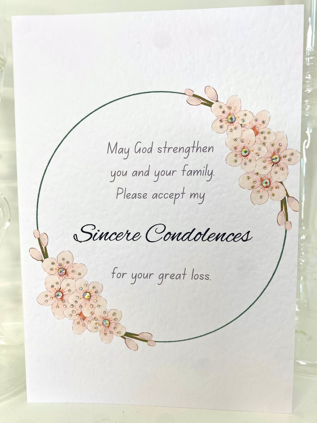 Sincere Condolences Sympathy Card Handmade God Bless Sympathy Card
