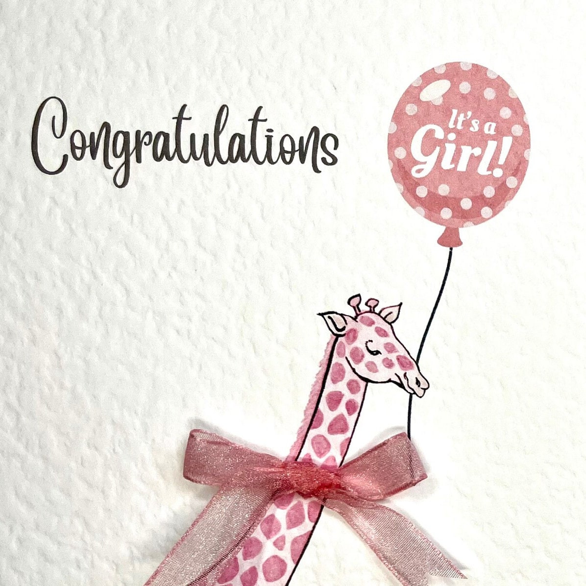 Personalised Baby Girl Card Handmade, Congratulations It's A Girl Card ...