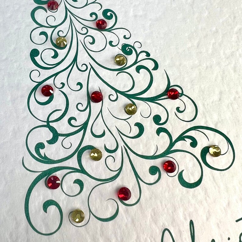 Minimalist Christmas Card Handmade, Christmas Tree Card, Merry ...