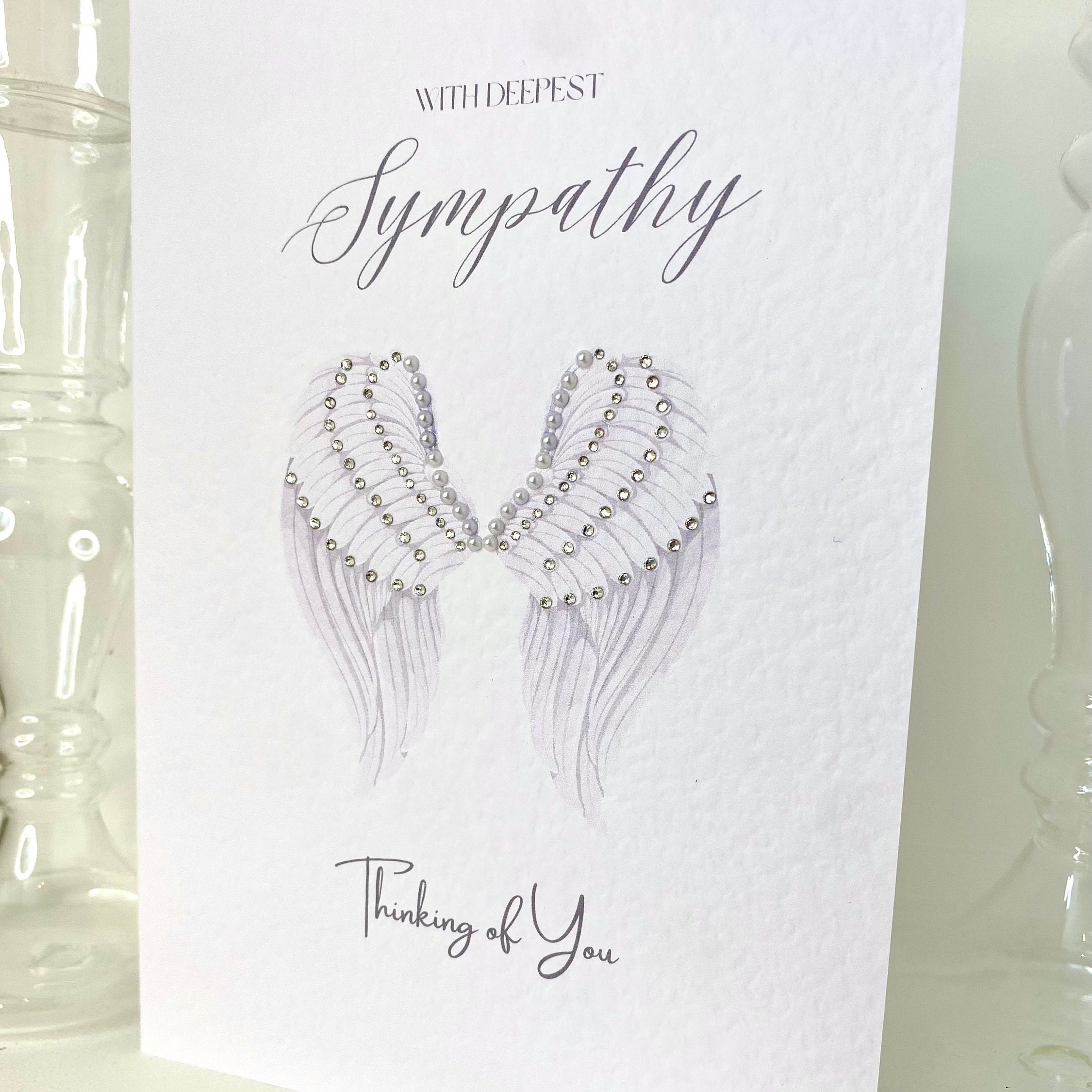 Angel Wings Sympathy Card, Thinking of You, With Deepest Sympathy Card ...