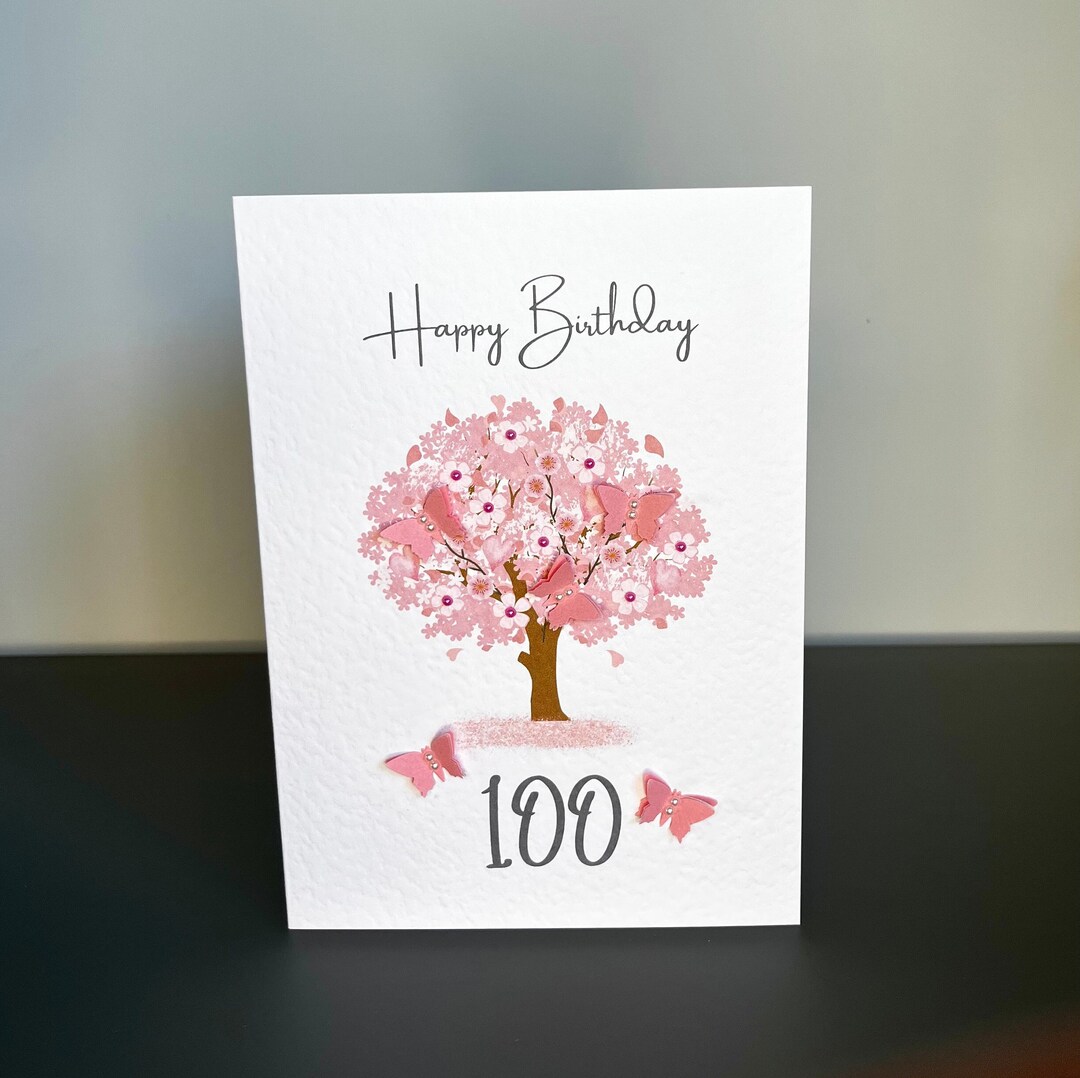 100th Birthday Card, Happy 100th Birthday Card, 100th Card, 100th ...