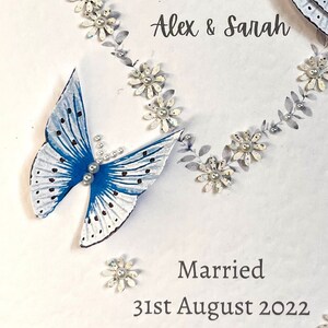 Personalised Wedding Card, Keepsake Wedding Card, 3D Paper Butterfly ...