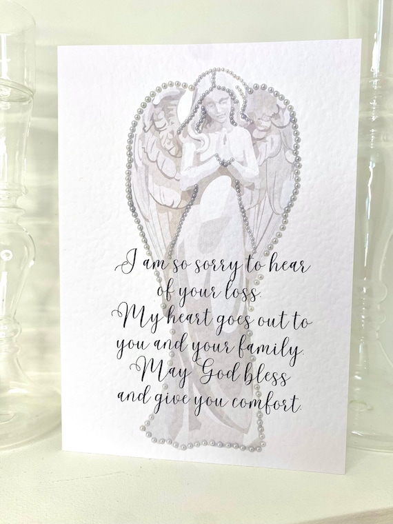 Handmade Sympathy Card Angel Sympathy Card God Bless - Etsy
