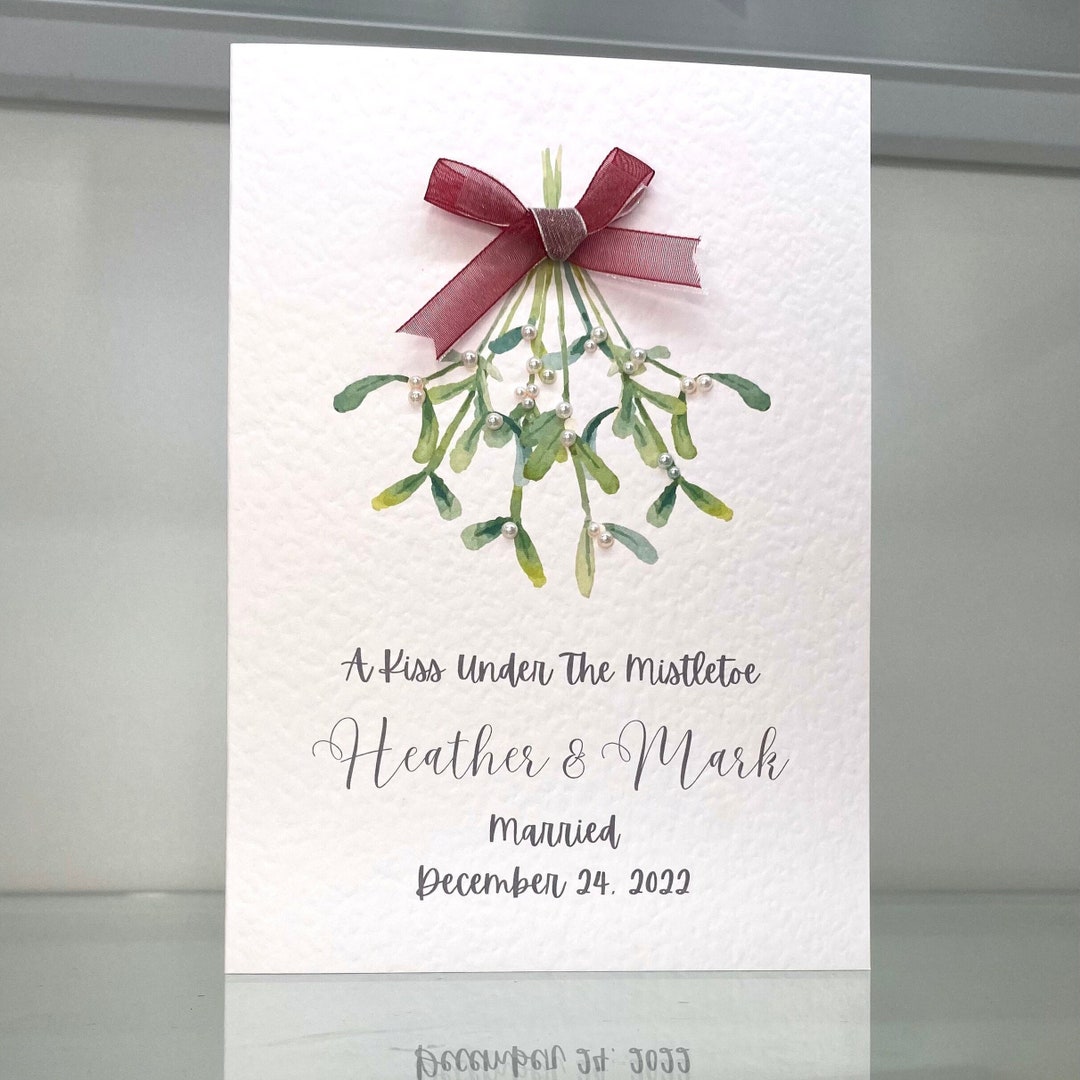PERSONALISED WINTER WEDDING Card, Christmas Wedding Card, Handmade ...