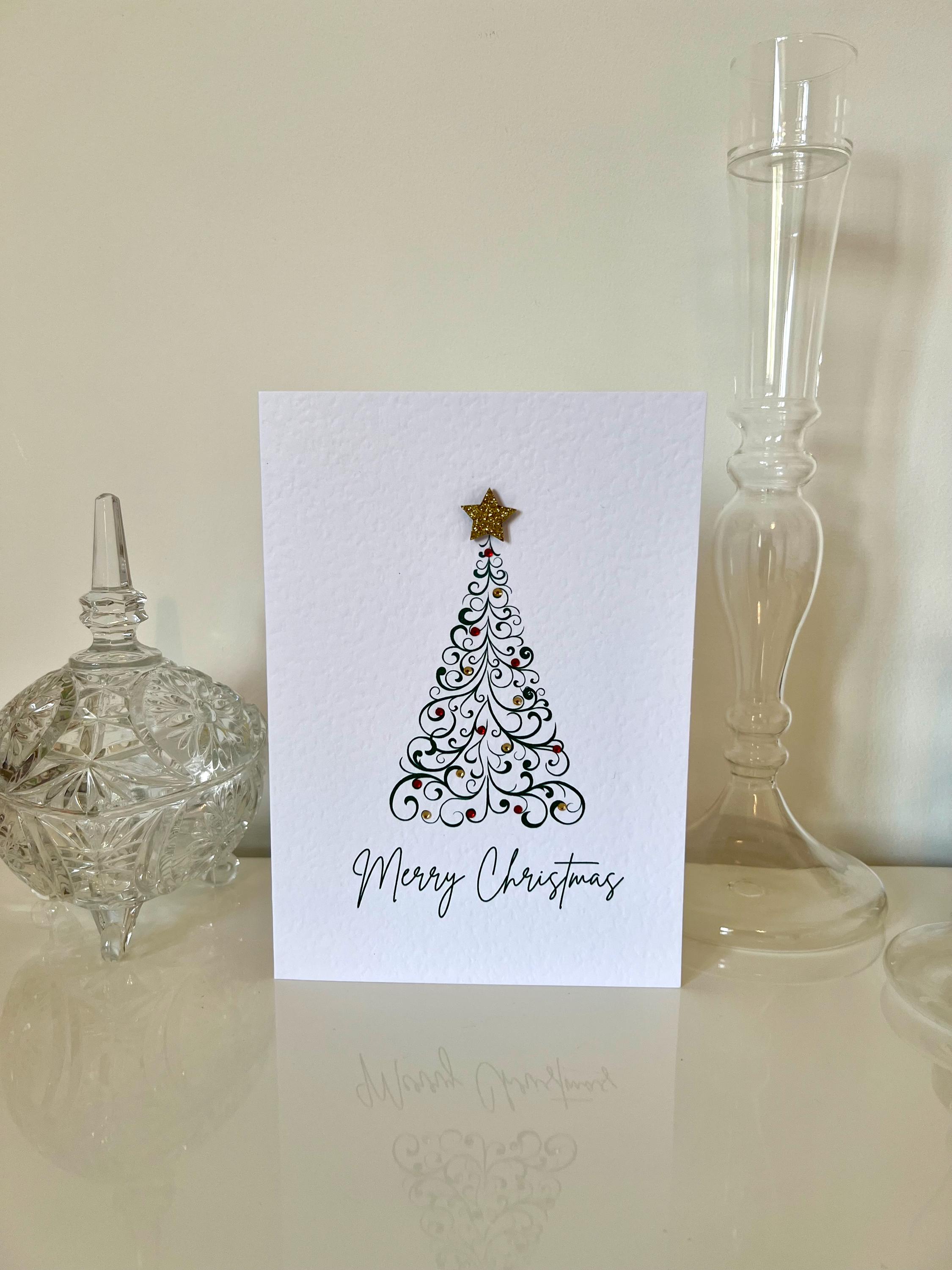 Minimalist Christmas Card, Handmade Christmas Tree Card, Simple ...