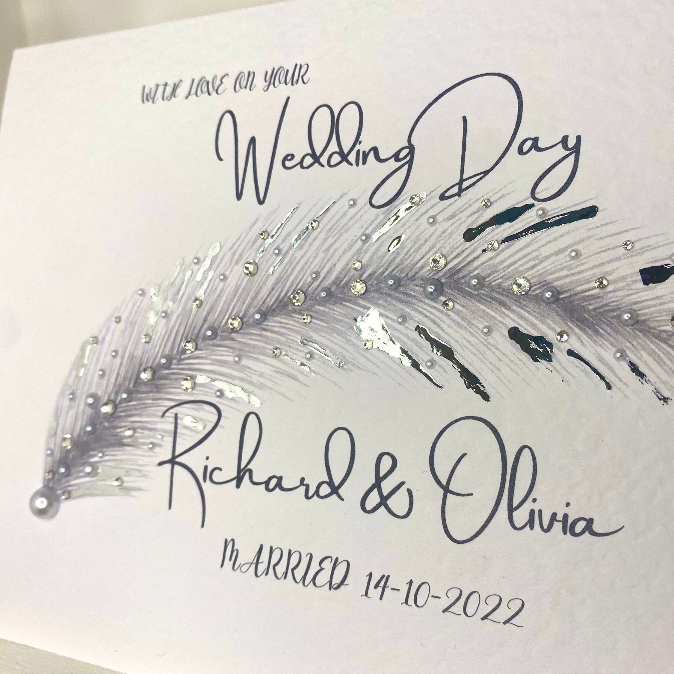 Handmade Personalised Wedding Card Simple Wedding Card New - Etsy