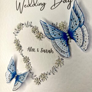 Personalised Wedding Card, Keepsake Wedding Card, 3D Paper Butterfly ...