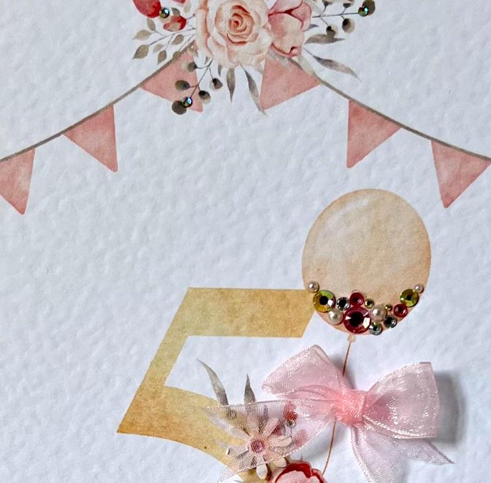 DAUGHTER 5th Birthday Card Personalised, Handmade Daughter Birthday ...