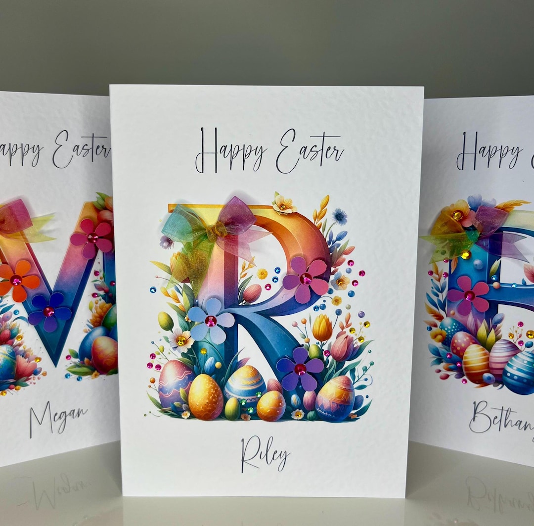 Personalised Easter Card. Handmade Easter Card With Colourful 3d ...