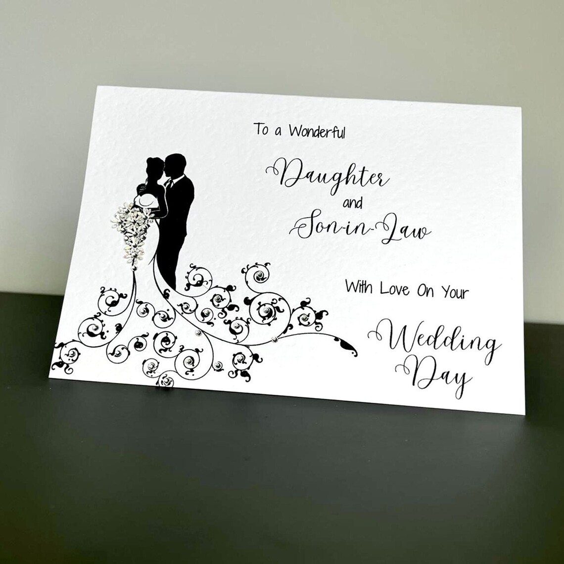 Handmade Daughter and Son-in-law Wedding Card 3D Flowers and - Etsy