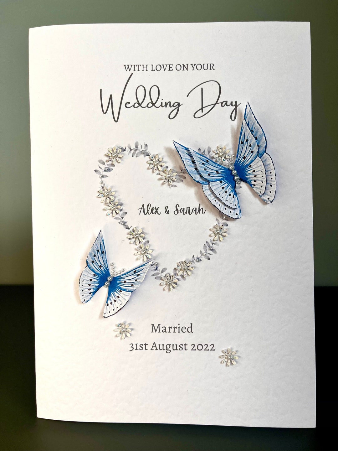 Personalised Wedding Card, Keepsake Wedding Card, 3D Paper Butterfly ...