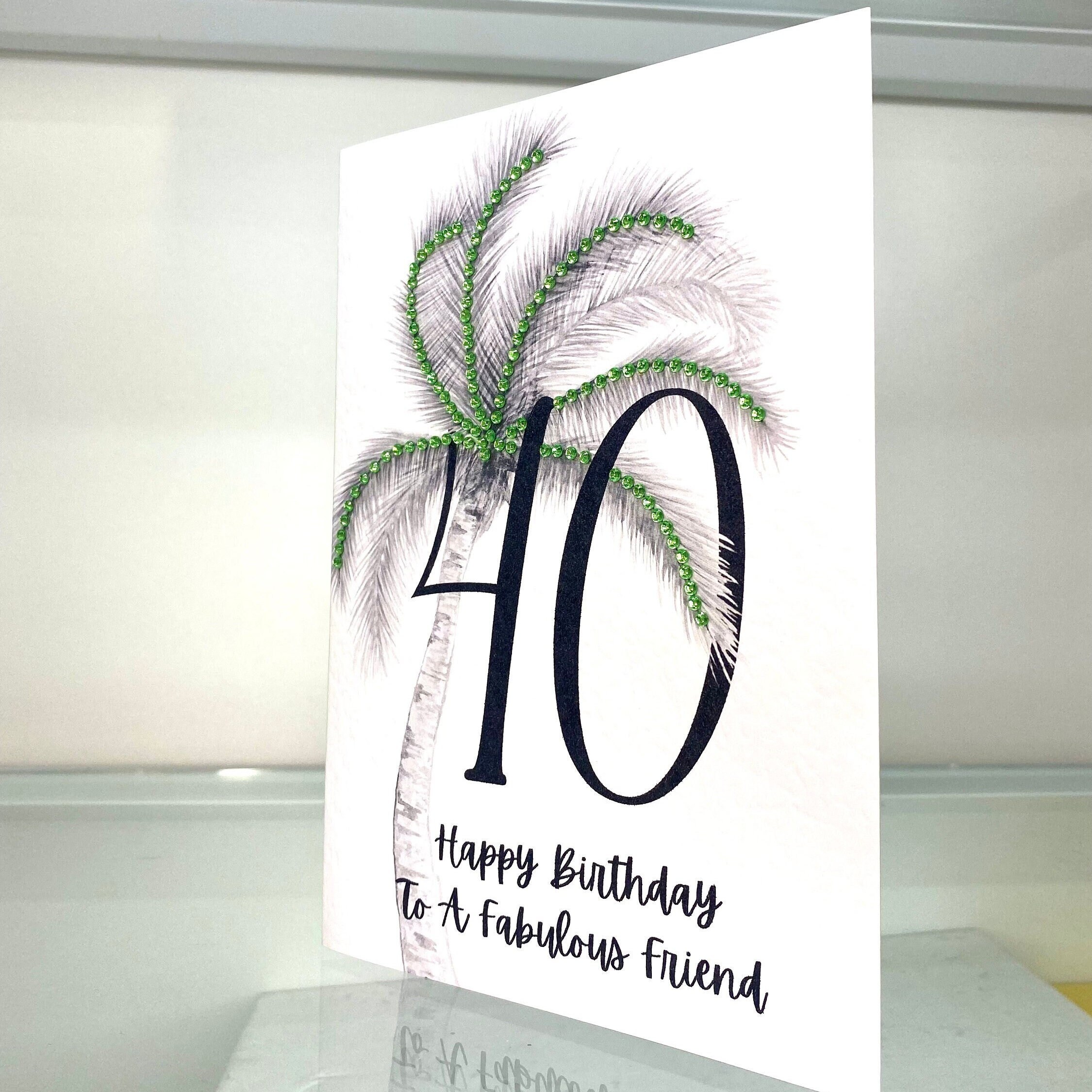Handmade 40th Birthday Card Tropical Palm Tree 40th Birthday - Etsy