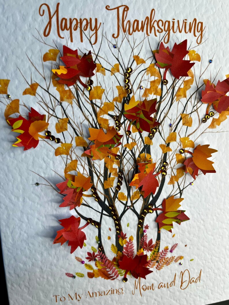 Thanksgiving Card for Mum & Dad With Verse Inside, Happy Thanksgiving ...
