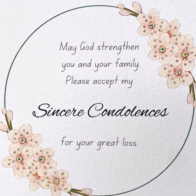Sincere Condolences Sympathy Card Handmade, God Bless Sympathy Card ...