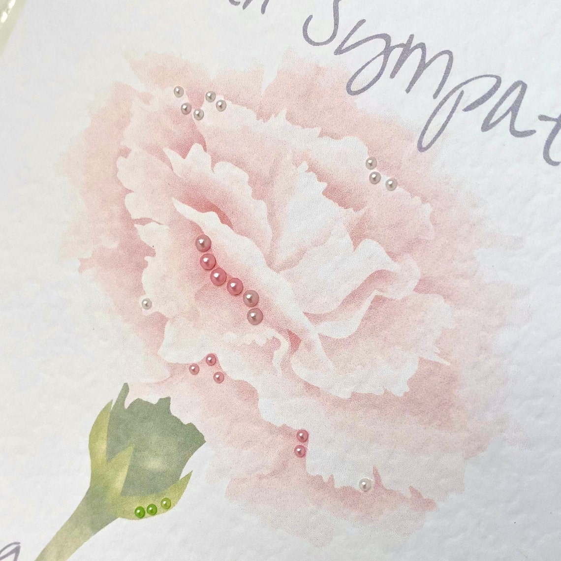 Condolence Card Carnation Sympathy Card Handmade Sorry for - Etsy