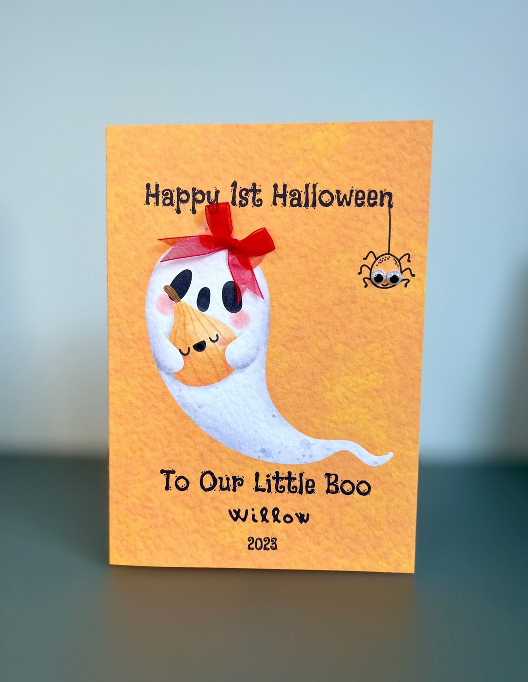 Personalised Baby's First Halloween Card, Handmade 1st Halloween Card ...