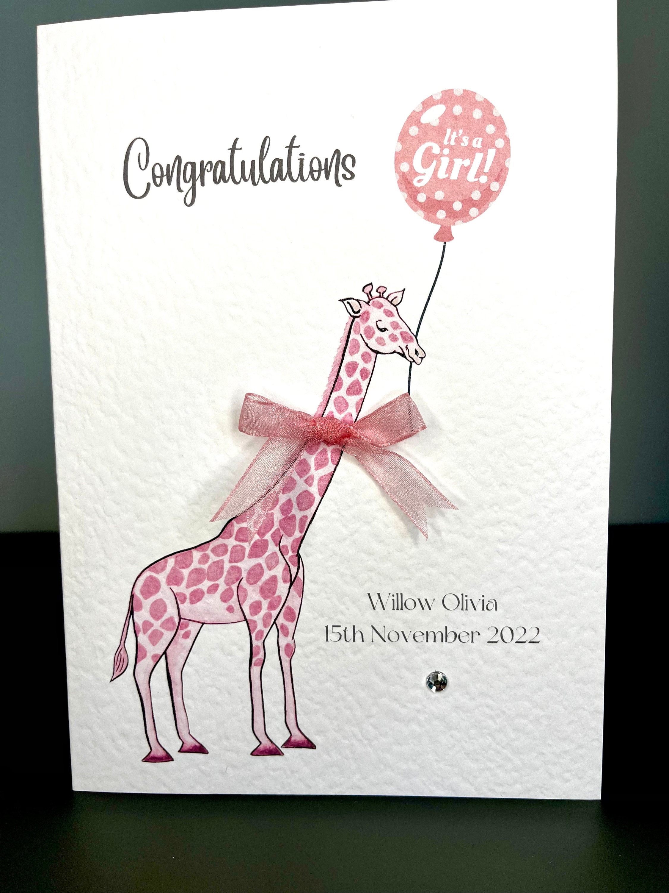 Personalised Baby Girl Card Handmade, Congratulations It's A Girl Card ...