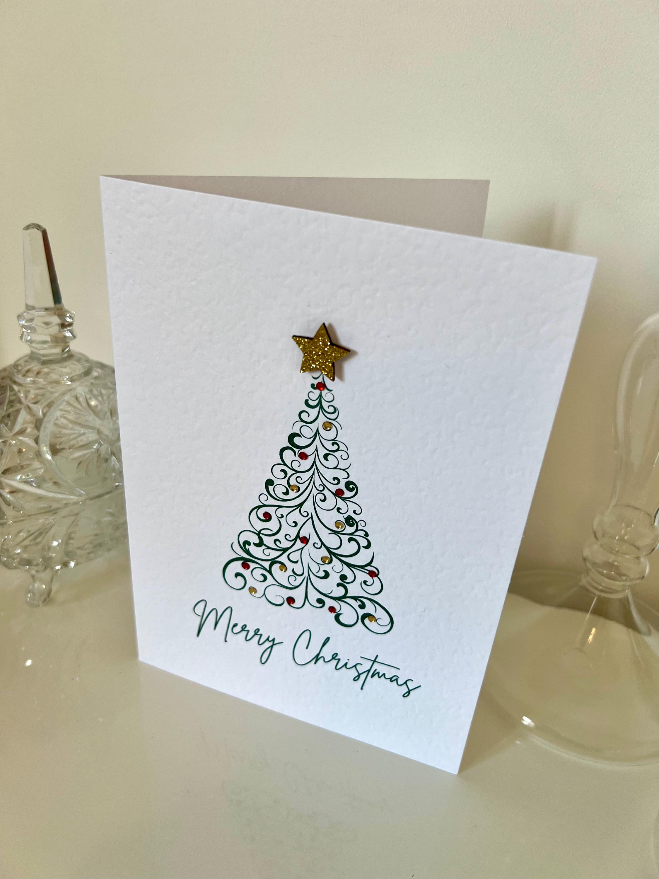 Minimalist Christmas Card, Handmade Christmas Tree Card, Simple ...