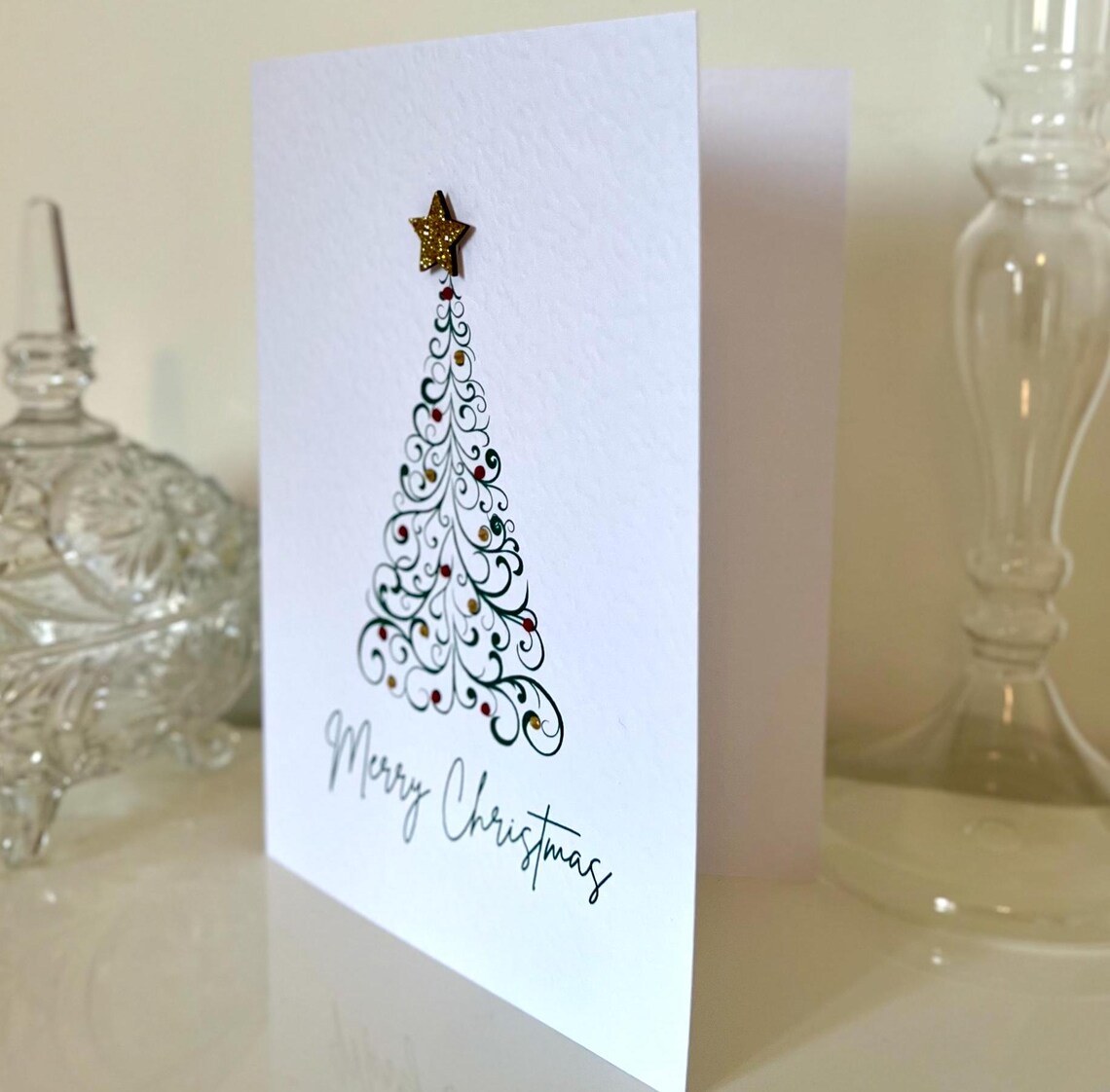 Minimalist Christmas Card, Handmade Christmas Tree Card, Simple ...