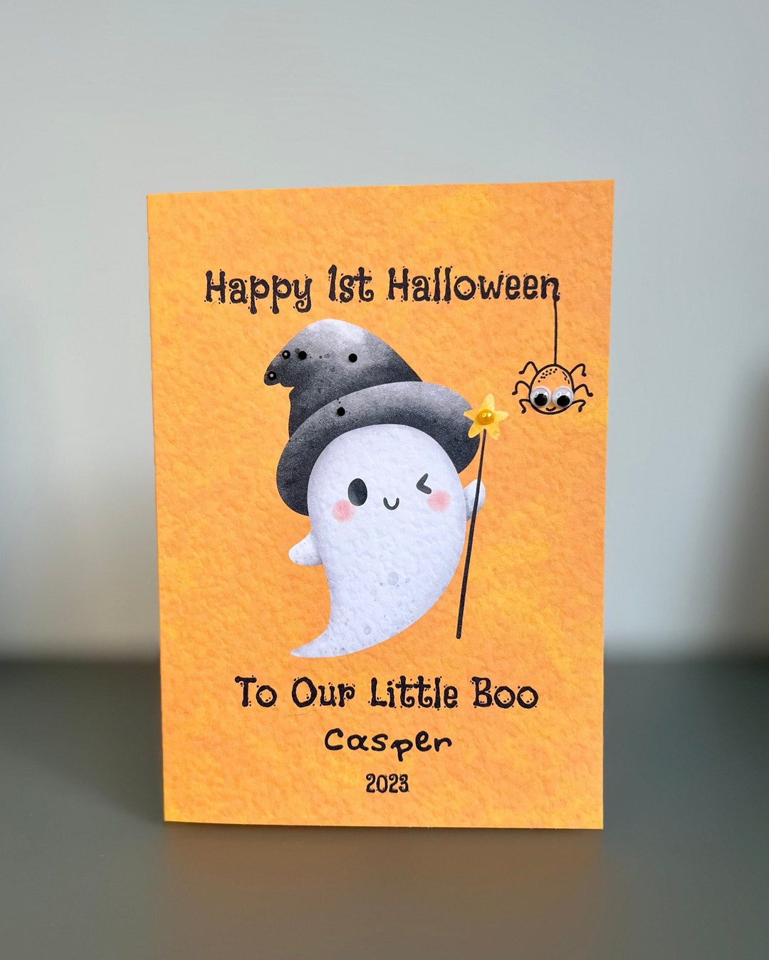 Personalised Baby's First Halloween Card, Handmade 1st Halloween Card ...