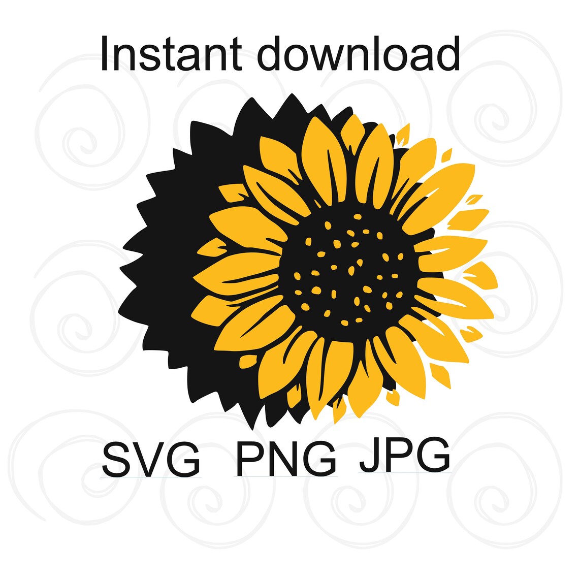 Sunflower Svg, Split Monogram Sunflower Png, Sunflower Clip Art ...