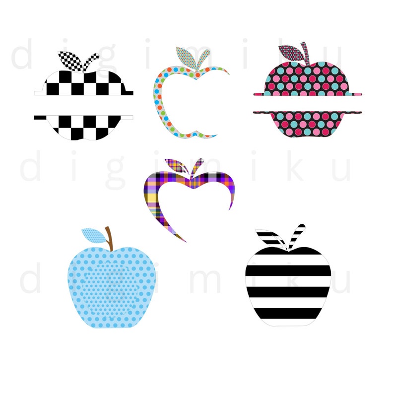 Apple Monogram Svg, Split Monogram Apple Svg,whole and Split Monogram ...