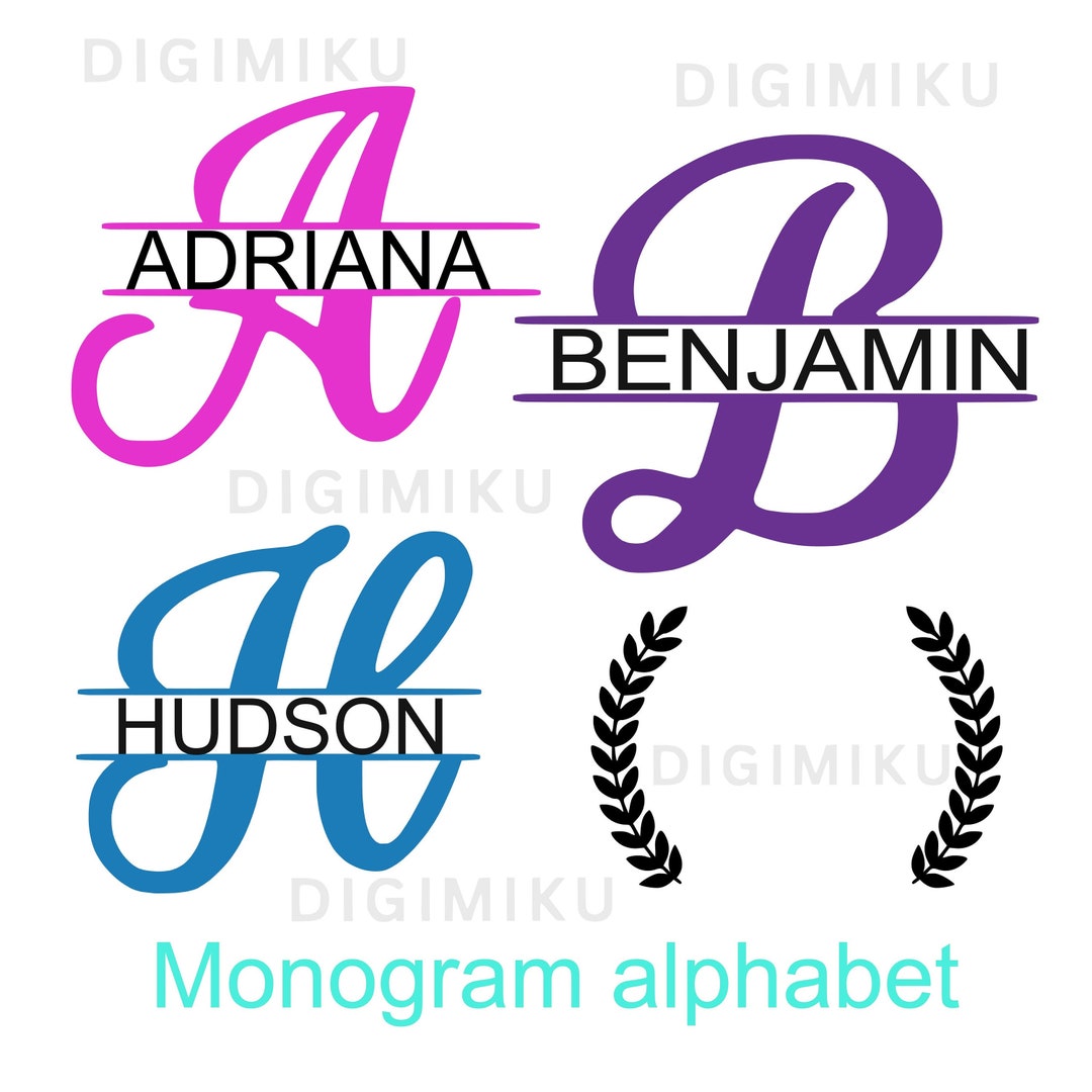 Split Monogram Letters Svg ,split Letter Monogram PNG Split Alphabet ...