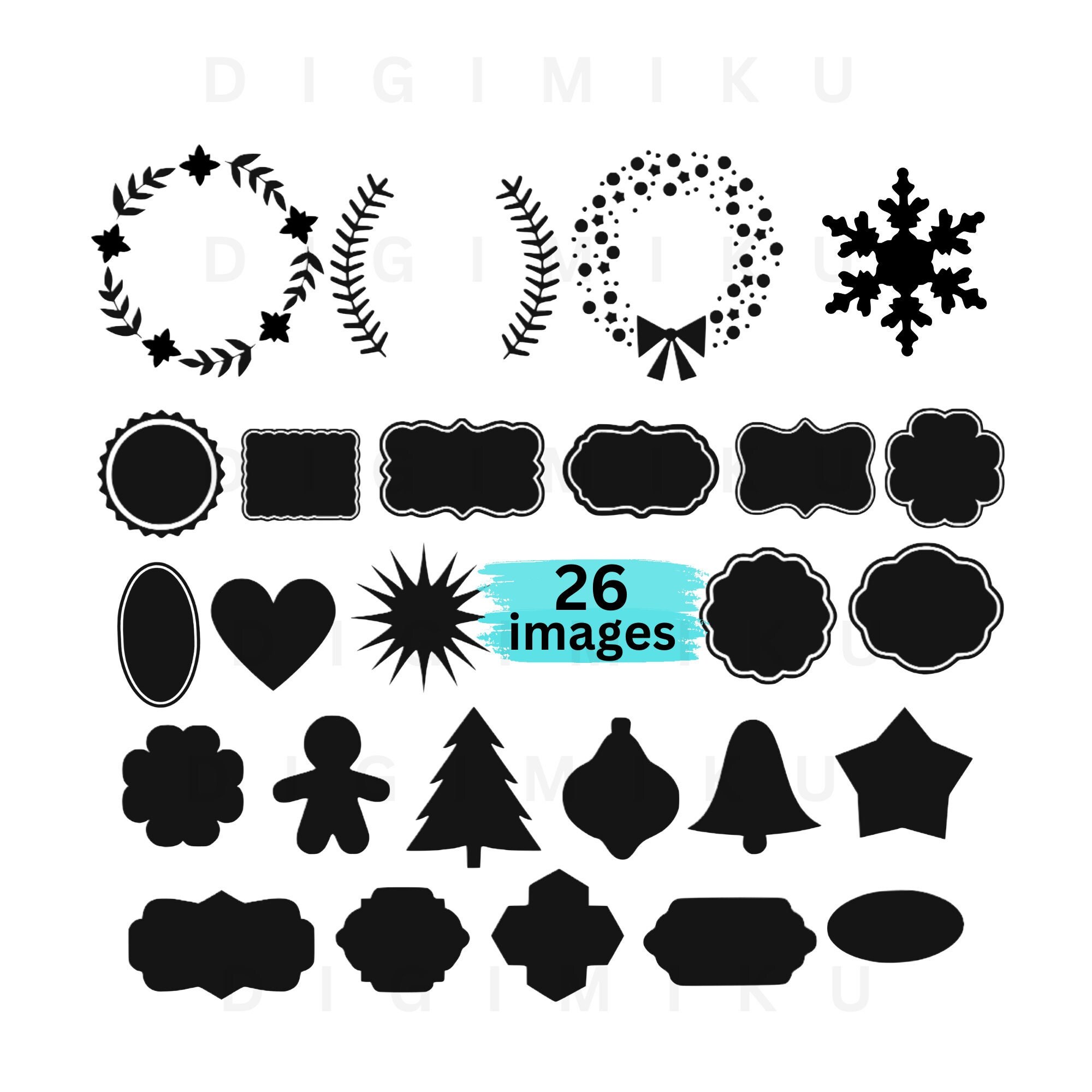 SVG Labels Wreath Svg Label Bundle Svg Jar Label Heart Svg Gift Tag Svg ...