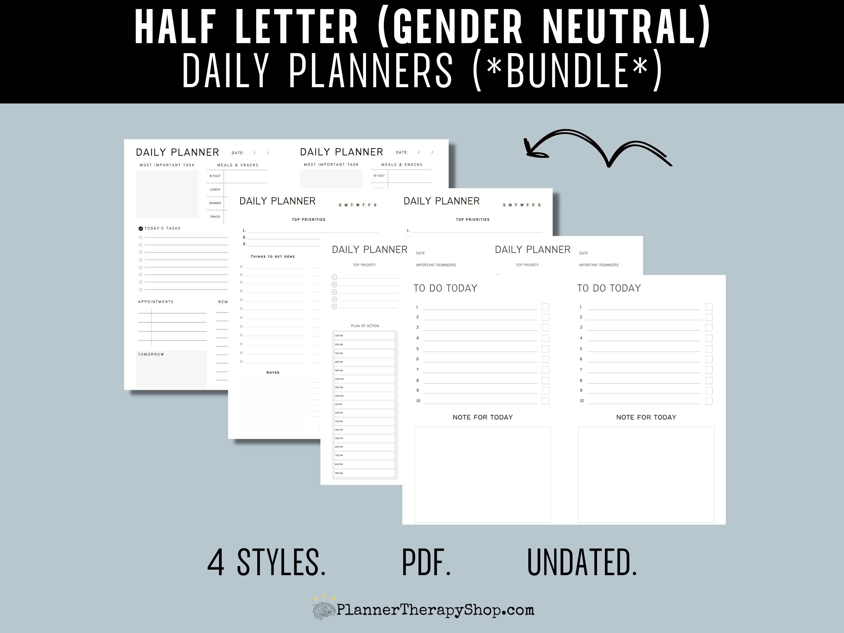 Gender Neutral Planner Half Letter Planner Printable Planner - Etsy