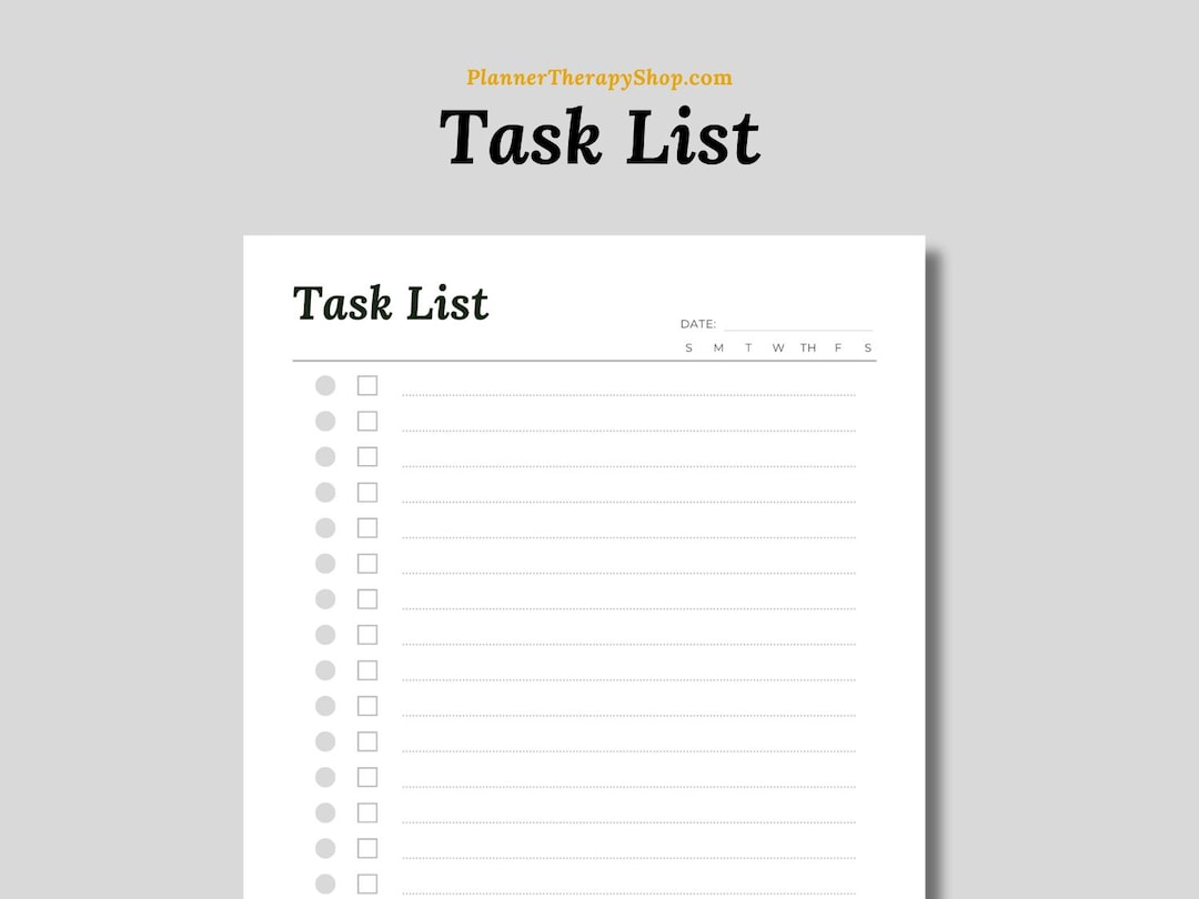 Task List (with Key) - Etsy