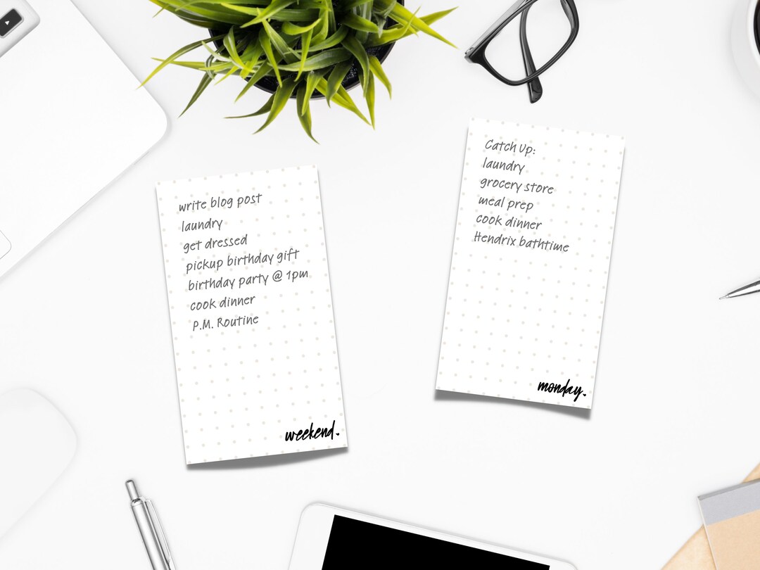 58 Planner Task Cards, Journaling Cards, Printable Productivity Planner ...