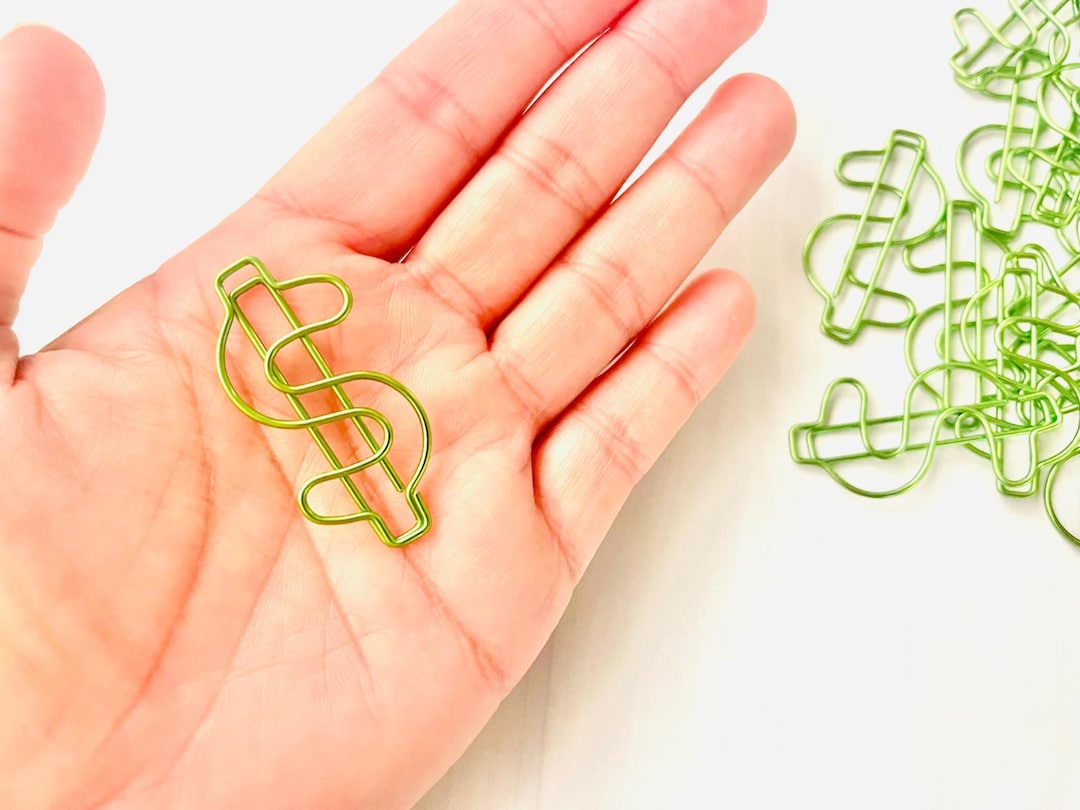 Dollar Sign Paper Clips: Stainless Steel Planner Clips - Etsy