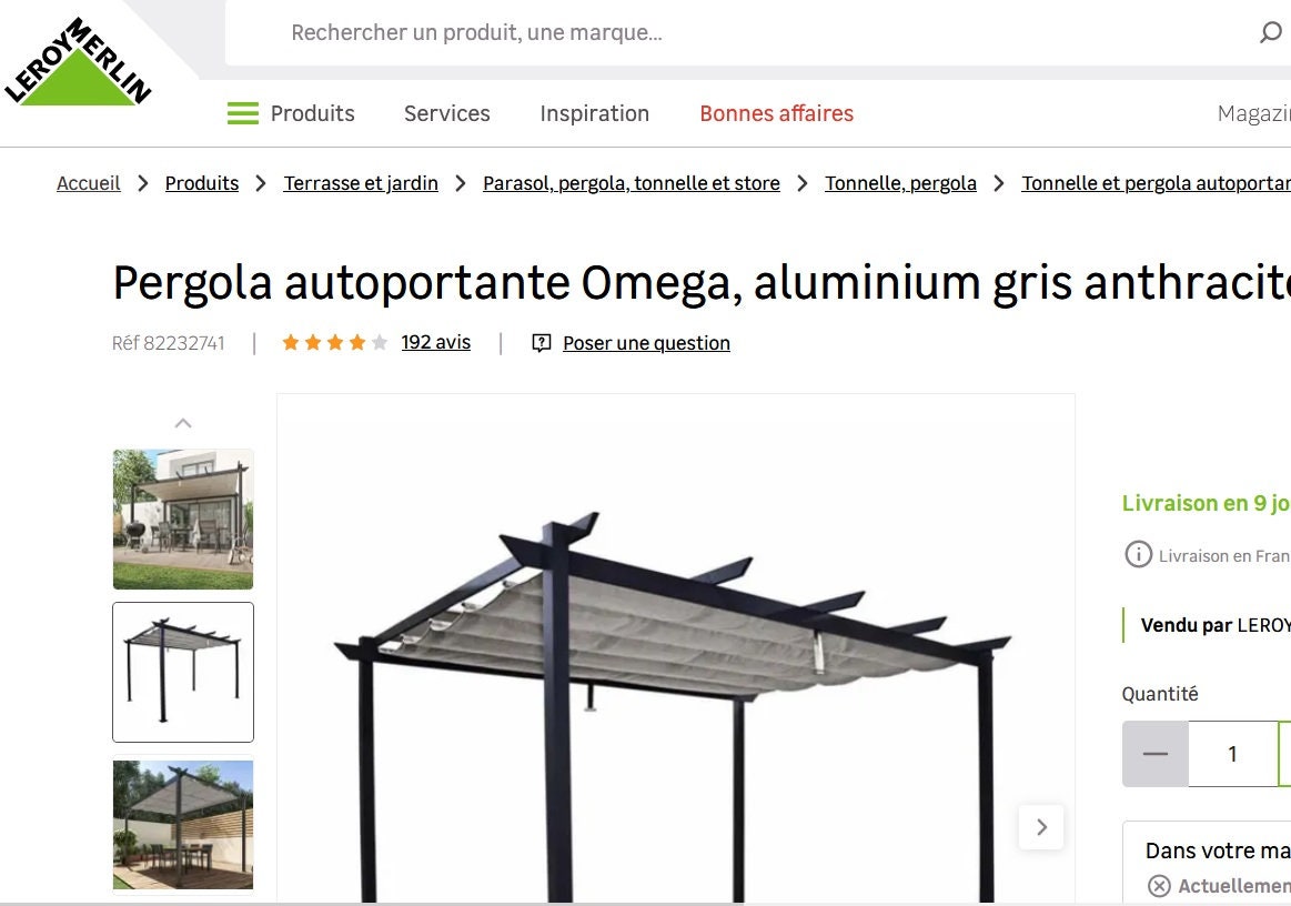 Roulette PERGOLA Niagara / Omega LEROY Merlin - Etsy France