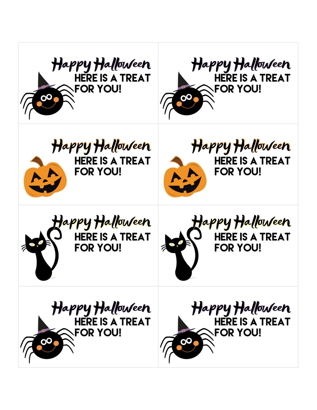 Halloween Treat Tags-printable - Etsy