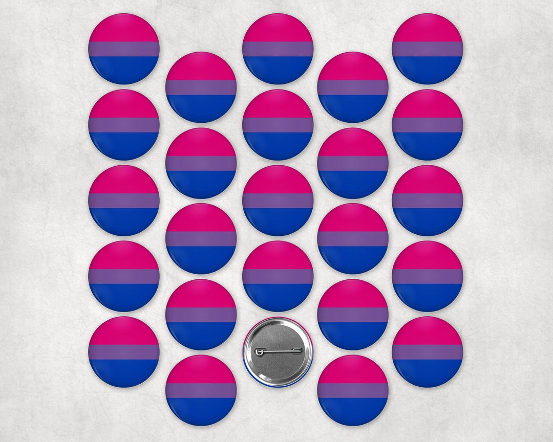 Bulk Pack of Bisexual Pride Flag Pinback Buttons | Bulk Bi Pride Pins ...